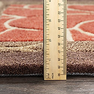 Mark&Day Area Rugs, 8x11 Elk Point Transitional Burnt Orange Area Rug Brown Cream Red Carpet for Living Room, Bedroom or Kitchen (8' x 11')