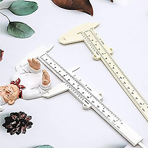 6Inch 150mm Mini Caliper Double Scale Plastic Vernier Caliper, Caliper Measuring Tool, for Carpentry, Student, Jewelry Measuring, etc. (White and Blue)
