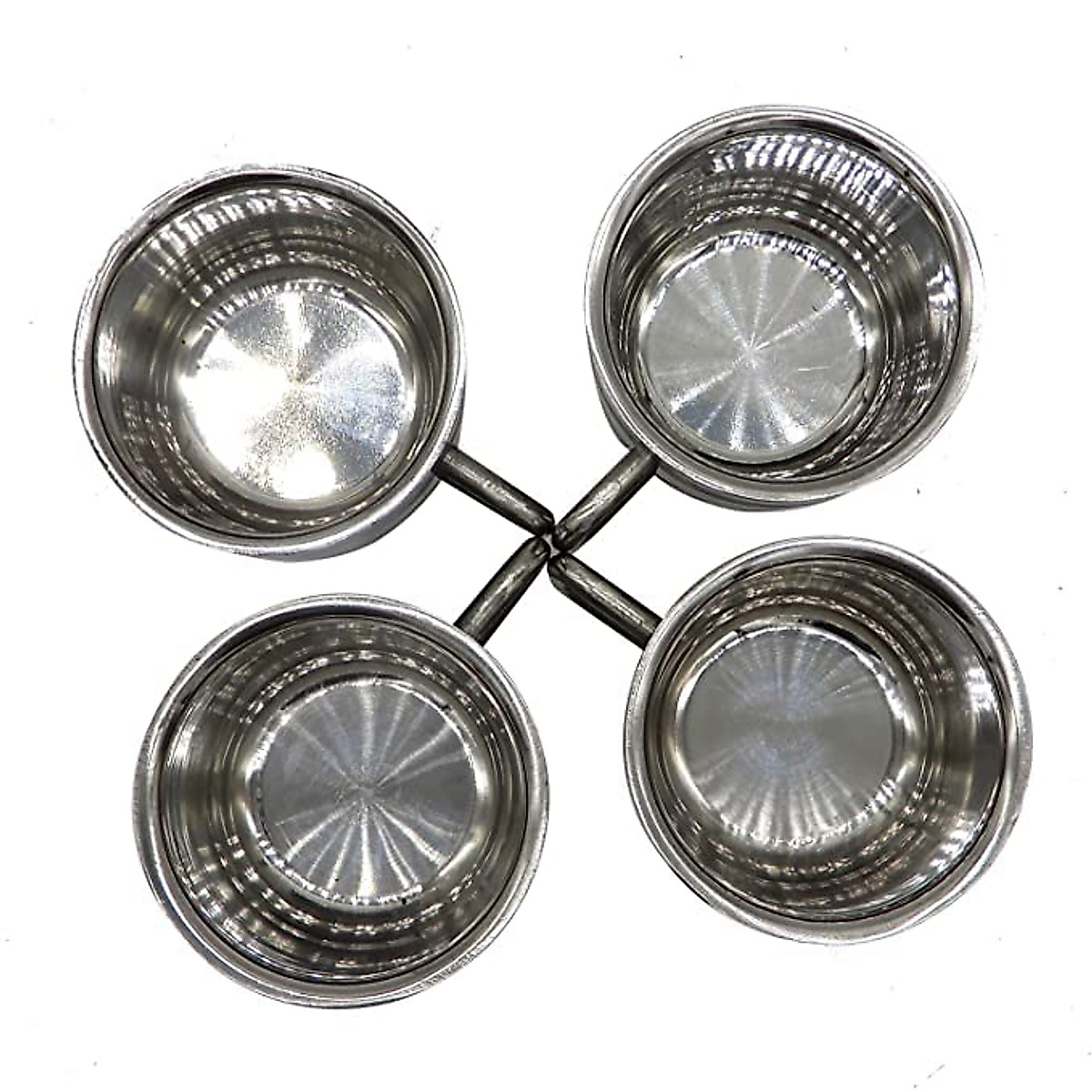 WhopperOnline Double Wall Espresso Coffee Cups Set of 4, Stainless Steel Tea Coffee Mug Cups, Reusable and Dishwasher Safe - 6 oz