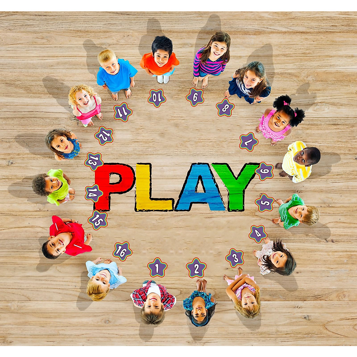 WaaHome Line Up Spots for Classroom Floor - 36pcs 4" Removable Vinyl Dots Number Stickers - Teacher Supplies and Decorations