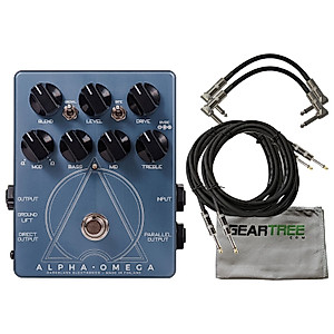 Darkglass Alpha Omega Bass Pre-Amp and Overdrive Pedal w/Cloth and 4 Cables