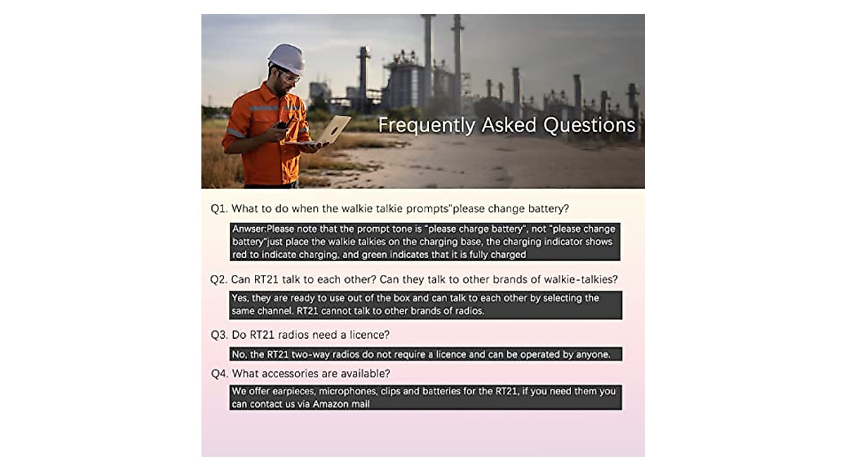 Retevis RT21 Two Way Radios: Long Range, 3000mAh Battery