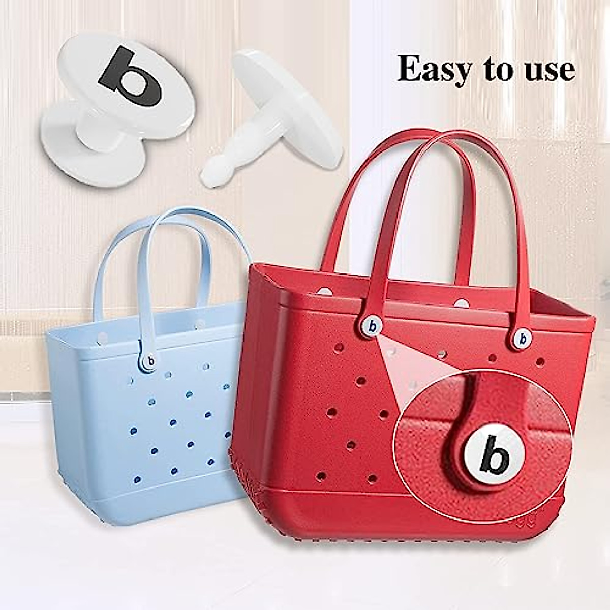 Replacement Rivets for Bogg Bag, Large Beach Bag Replacement White Buttons, Standard and Oversized XL Rubber Pool Bag Repair Rivets (10pc)