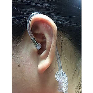 KEYBLU Universal Replacement Soft Silicone Open Ear Insert Earmould for Two Way Radio Earpiece Earmold Coil Tube Audio Kits UV-5R UV-B6 BF-888S UV-B5 (Black, 1 Pair Medium)