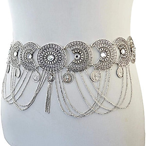Rhinestone Tassel Belt Waist Chain Belly Body Chain Dance Indian Beach Gypsy Jewelry for Women