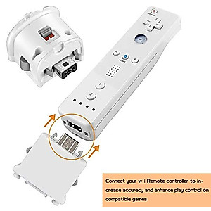 Machine-Ya Wii Motion Plus - External Remote Motion Plus Sensor Controller Wii U Motion Plus (White 2PCS)