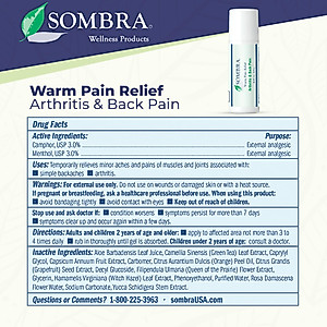 Sombra Original Warm Therapy Gel Cool to Warm Relief for Arthritis and Chronic Pain Pre-Workout Muscle Rub Vegan Formula Free of Artificial Fragrances, Dyes, NSAIDs, Wax, Petroleum, Alc - 3oz Per Roll