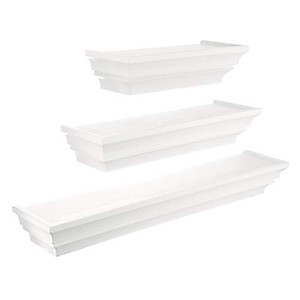 Kiera Grace Kieragrace Traditional Floating-Shelves, Set of 3 (12"W, 16"W, 24"W), White