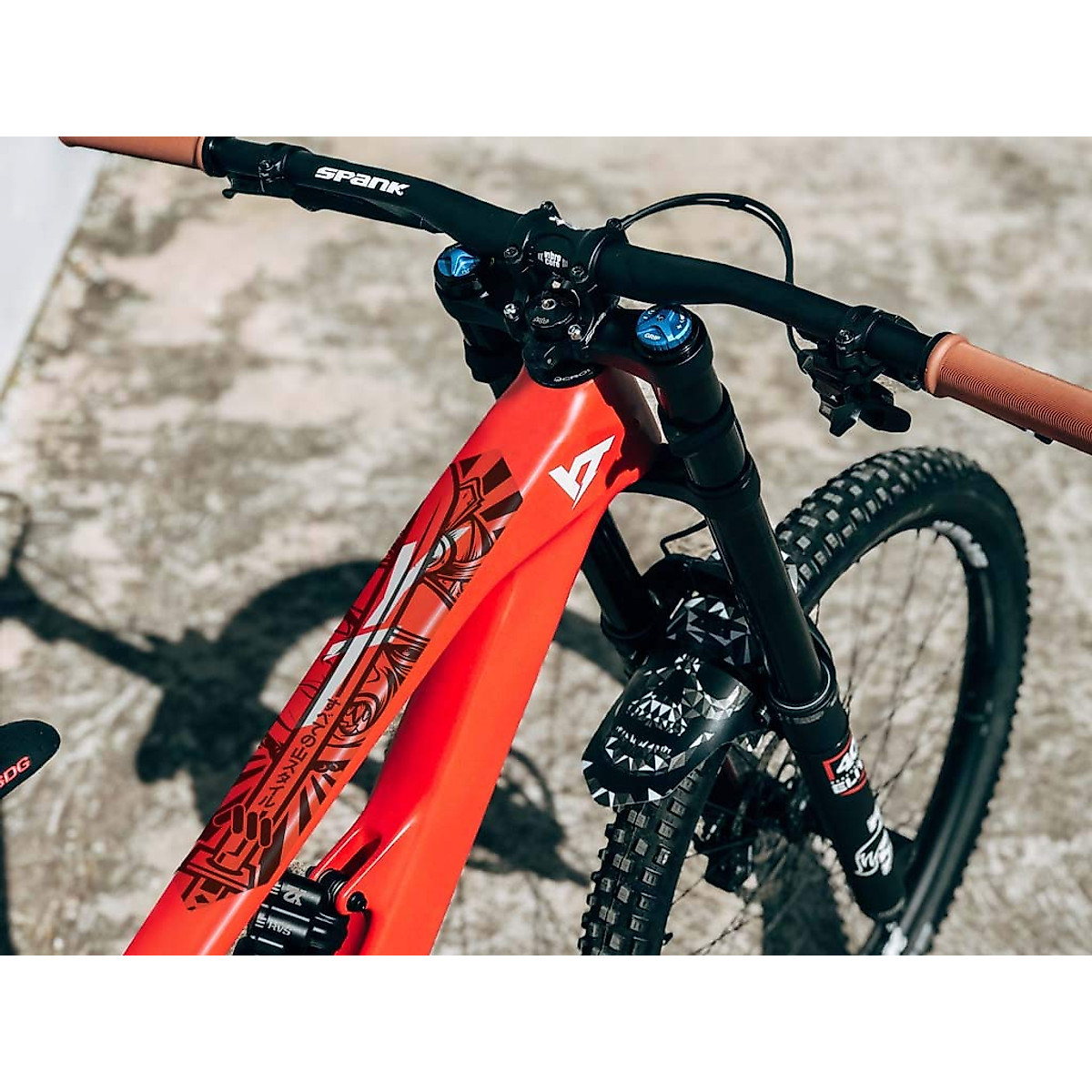 All Mountain Style Honeycomb High Impact Frame Guard Extra Semi-Transparent - Bike Frame Protector Supports Universal Fitting - Helps Protect Your Bike from Scratches, Chips and Dings (Ronin/ Black)