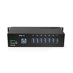 Coolgear 7 Port USB 3.2 Gen 1 Hub w/Surge Protection & Screw-Locking Ports
