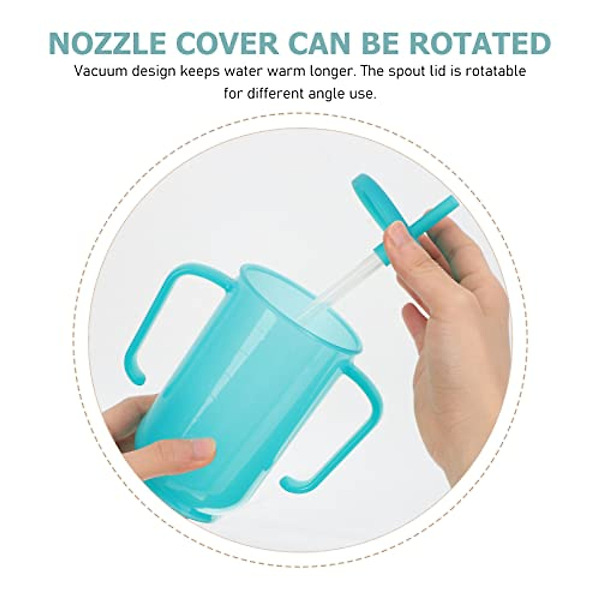 DOITOOL 2PCS Adult Sippy Cup with Straw Spill Proof, Adult Sippy Cup for Elderly Spill Proof, Adult Sippy Cups for Elderly Care (Blue)