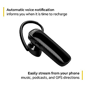 Jabra Talk 25 SE Mono Bluetooth Headset – Wireless Single Ear Headset with Built-in Microphone, Media Streaming, up to 9 Hours Talk Time, Black