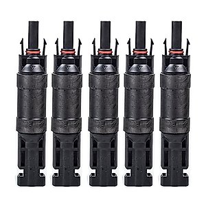 5PCS PV Solar Panel Connector Male/Female Built-in Diode Solar Wire Connectors Waterproof Anti-backflow (5 PCS 30A Solar Fuse)