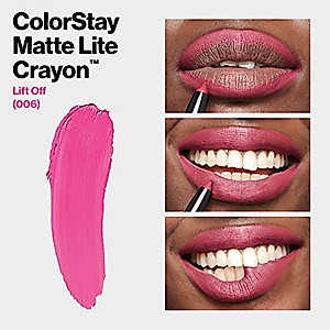 REVLON ColorStay Matte Lite Crayon Lipstick with Built-in Sharpener, Smudgeproof, Water-Resistant Non-Drying Lipcolor