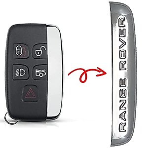 RemoteOverstock for Replacement Chrome (Side) Remote Cover for Land Rover Range Rover Remote fits 2011-2020 Key Fob LR2 LR4 Evoque Sport – FCC ID: KOBJTF10A, P/N: CH22-15K601-AB – Chrome Cover ONLY