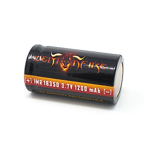 IMR 18350 Flat Top 1200mAh 3.7V High Drain LiMn Demonfire Rechargeable Battery (2 Pieces)