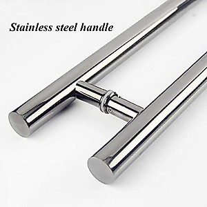 Klauer Barn Door Handle Stainless Steel Round Pipe Door Handle/Tempered Glass Door Push-Pull Handle/Sliding Barn Door Handle for Office, Hotel, Home - 3 Lengths (Size : 600×400mm) (Size : 600x400mm)