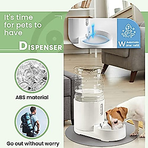 JUNSPOW Pet Water Dispenser 4L [Comes with Pet Placemat] Cat Dog Water Dispenser Automatic Water Dispenser Pet Water Bowl for Medium and Small Dog Cats