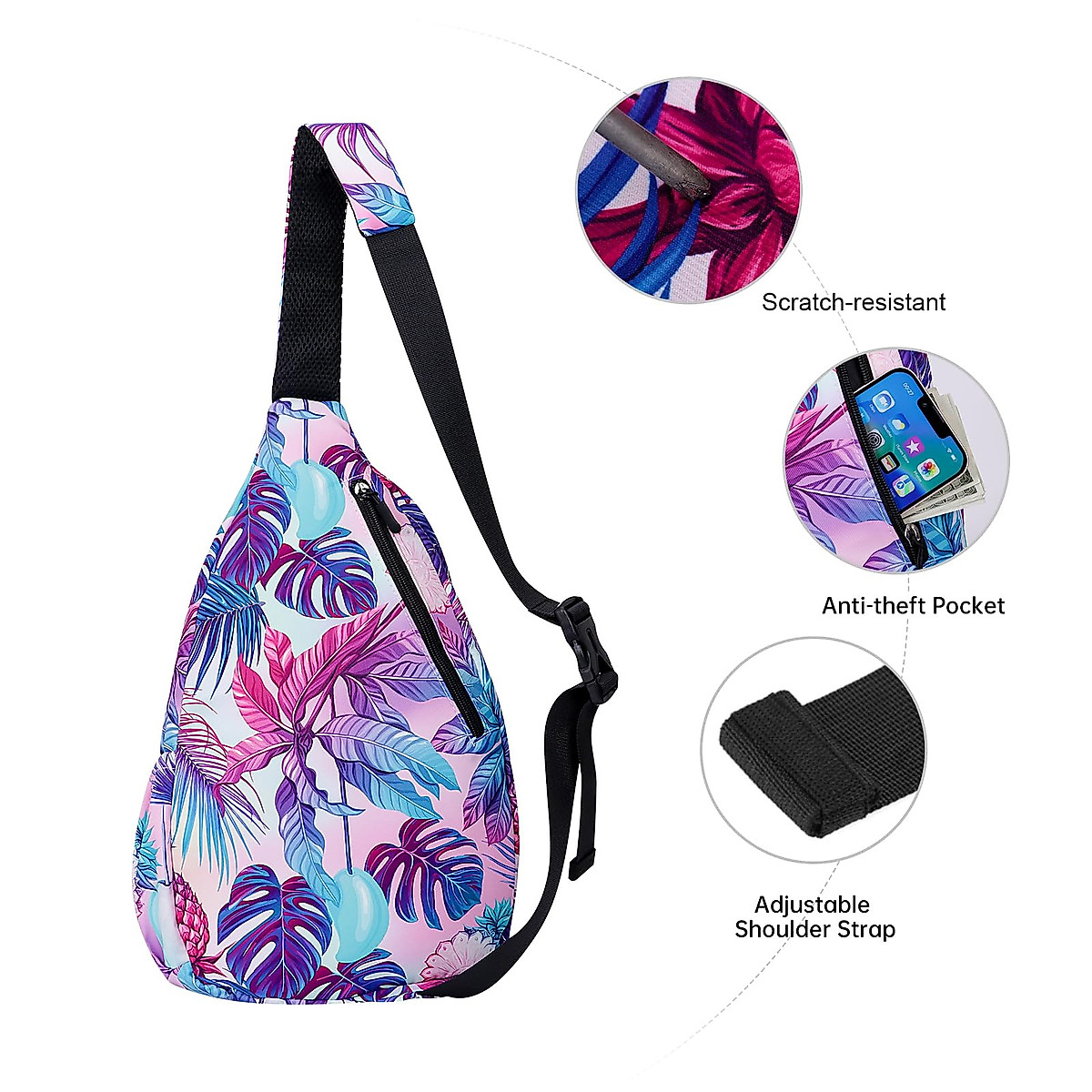 XEYOU Women's Sling Crossbody bag Casual Daypack Outdoor Travel Hiking Backpack for Cycling Walking Dog Hiking, Cactus Flower