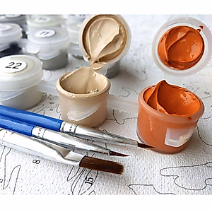 Crafts Paintworks Paint by Number Kit, Lotus and Dragonfly