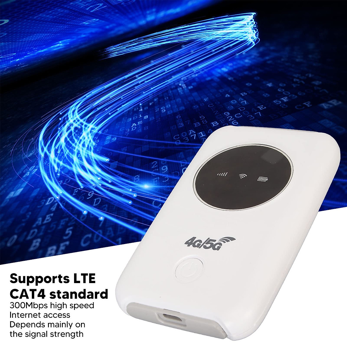 4G LTE Hotspot Router, 300Mbps Unlocked Mobile 5G Hotspot Device with SIM Card Slot, Portable 4G LTE USB Modem Router for Travel Up to 10 Users