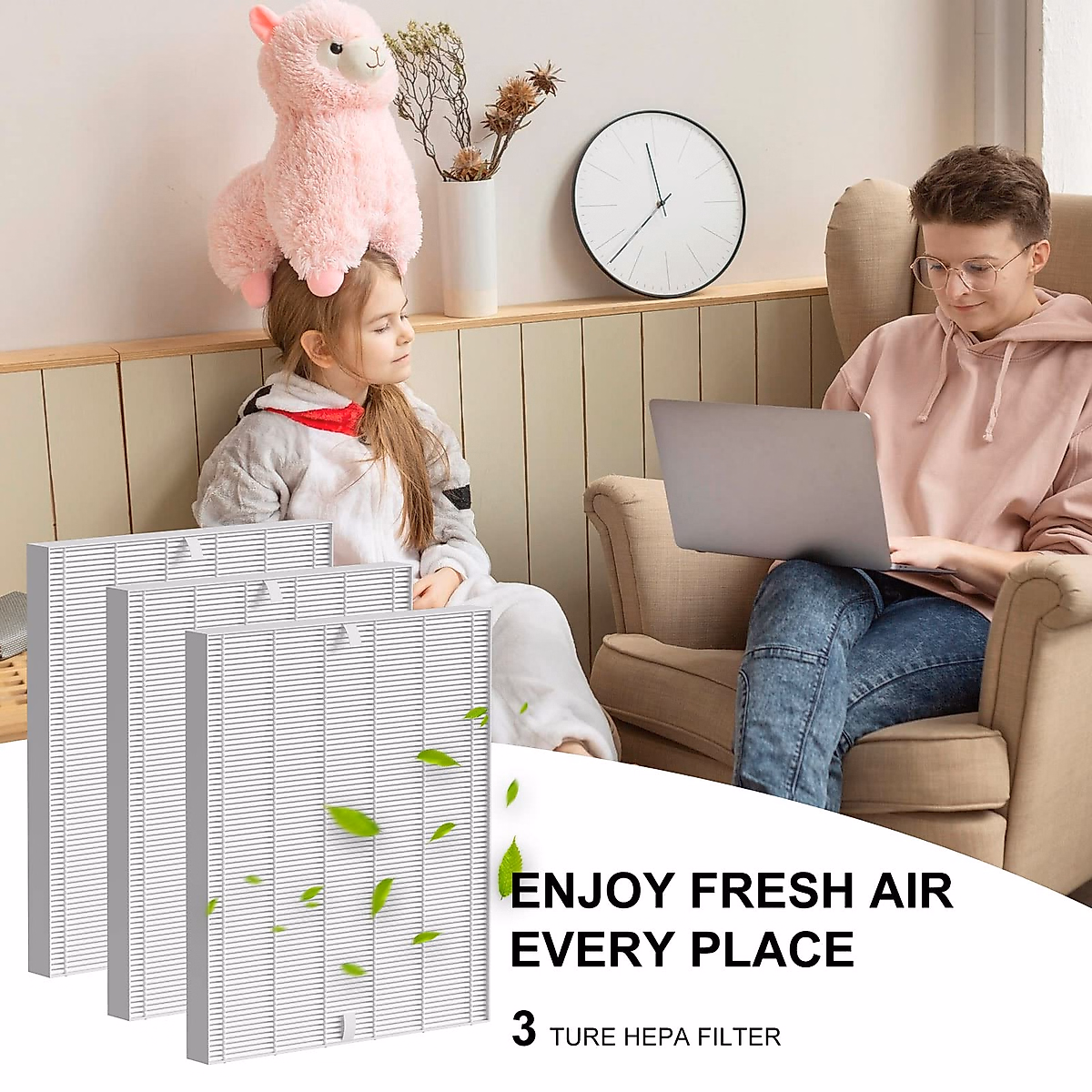 3 Pack C545 True HEPA Replacement Filter S Compatible with Winix C545, B151, P150, 9300 Air Cleaner Purifier, Replaces Winix Filter S 1712-0096-00 and 2522-0058-00