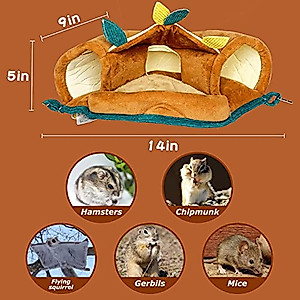 kathson Rat Bed Tunnel Hamster Hanging Hammock Tunnel Winter Warm Plush Cage Hideout with Metal Hook for Hamsters Chipmunk Flying Squirrel Gerbils Mice