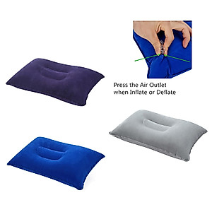 Aircee 3 Pieces Inflatable Travel Pillow for Camping, Home Office Sleeping, Head Neck Lumbar Support, Ultralight Portable Compact and Soft, Airplane Backpacking Trip Pillow