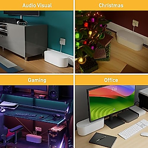 D-Line Cable Tidy Box | Hide and Conceal Extension Blocks and Electrical Cables from TVs, Computers, Gaming Consoles & PCs | Cable Management Made from a Robust Electrically-Safe ABS Material | Small, White