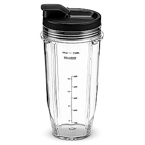 Nutri Ninja Blender Cup 24 oz. Tritan Cups with Sip & Seal Lids. Compatible with BL480, BL490, BL640, BL680 Auto IQ Series Blenders (Pack of 2)