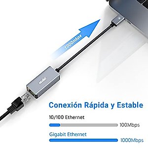 USB C to Ethernet Adapter, atolla USB Type-C to LAN Network RJ45 Gigabit Ethernet Adapter, Thunderbolt 3 Compatible with MacBook Pro, MacBook Air, iPad Pro, Surface, XPS and More