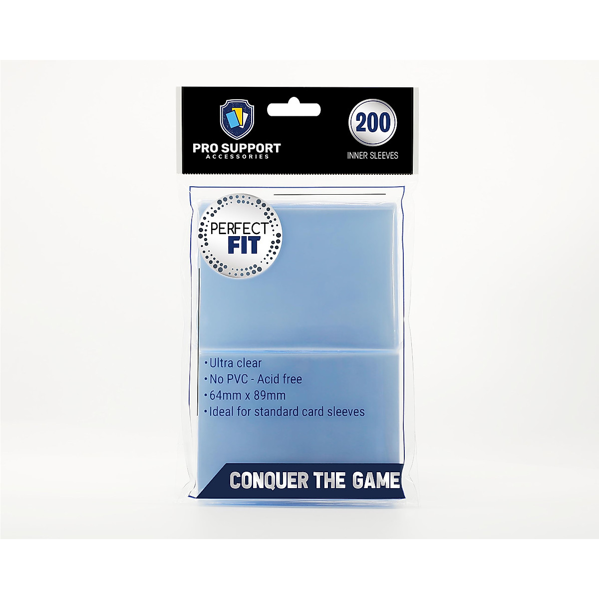 200 Premium Ultra Clear, Perfect for Double sleeving, fits Standard Size Trading Cards Magic The Gathering, Pokemon, Dragon Ball Super by Pro Support