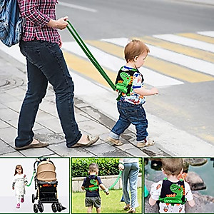 Hooyyene Toddler Harness Leash + Anti Lost Wrist Link, Child Safety Harness with Leash, Kids Walking Wristband Assistant Strap Belt for Boys, Girls and Babies Outdoor Activity