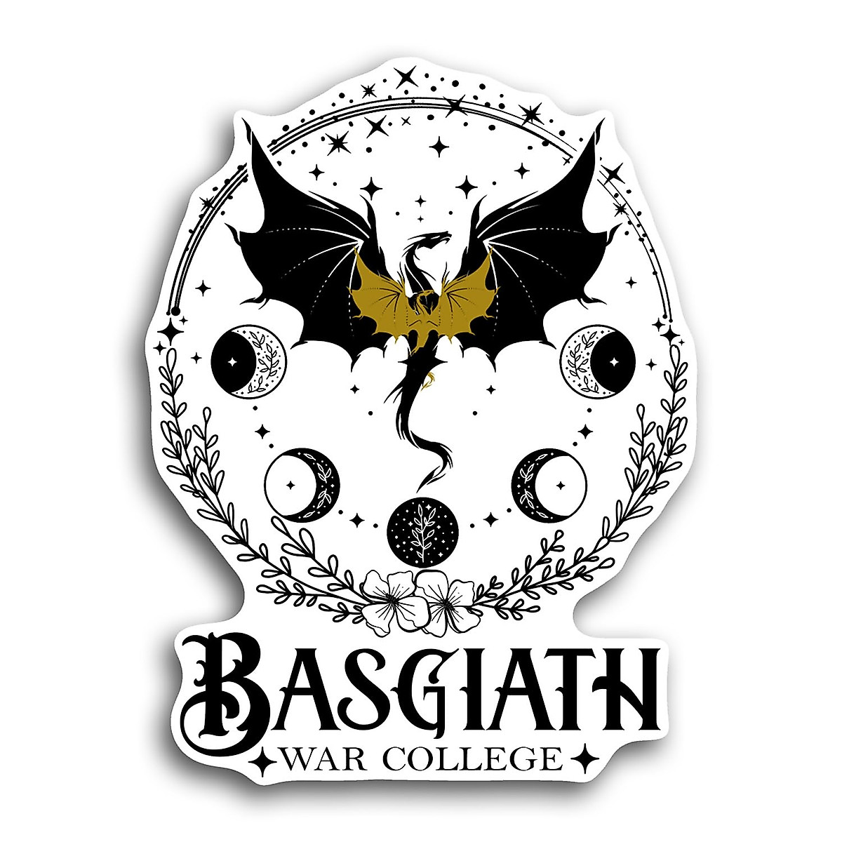 Fourth Wing Sticker Basgiath War College Decal Dragon Rider Violet Sorrengail Xaden Riorson Riders Quadrant Fantasy reader Bookish Vinyl Die Cut Sticker for Car Laptop Phone Bottle Guitar Helmet