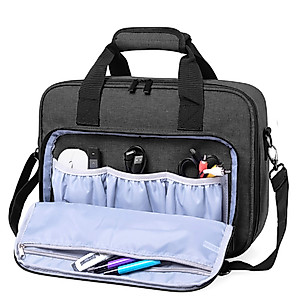 Luxja Projector Case, Projector Bag with Accessories Storage Pockets (Compatible with Most Major Projectors), Medium(13.75 x 10.5 x 4.5 Inches), Black