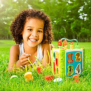 Battat – Activity Cube & Shape Sorter – 8 Shapes & Bead Maze – Music & Lights – Learning Toy For Toddlers, Kids – Jungle Fun! Activity Center – Jungle Fun! Activity Center