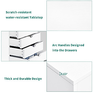 YITAHOME 7 Drawer Chest, Mobile File Cabinet with Wheels, Home Office Storage Dresser Cabinet, White