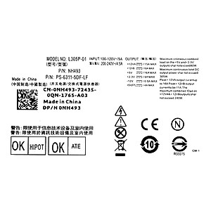 Ptcliss 305W NH493 Power Supply Replacement PSU for Dell Optiplex 360 380 580 745 755 760 780 960 MT Mini Tower L305P-01 PS-6311-5DF-LF N305p-06 MH595 XK215 P192M JH994 MK9GY X8129 C248C PW114