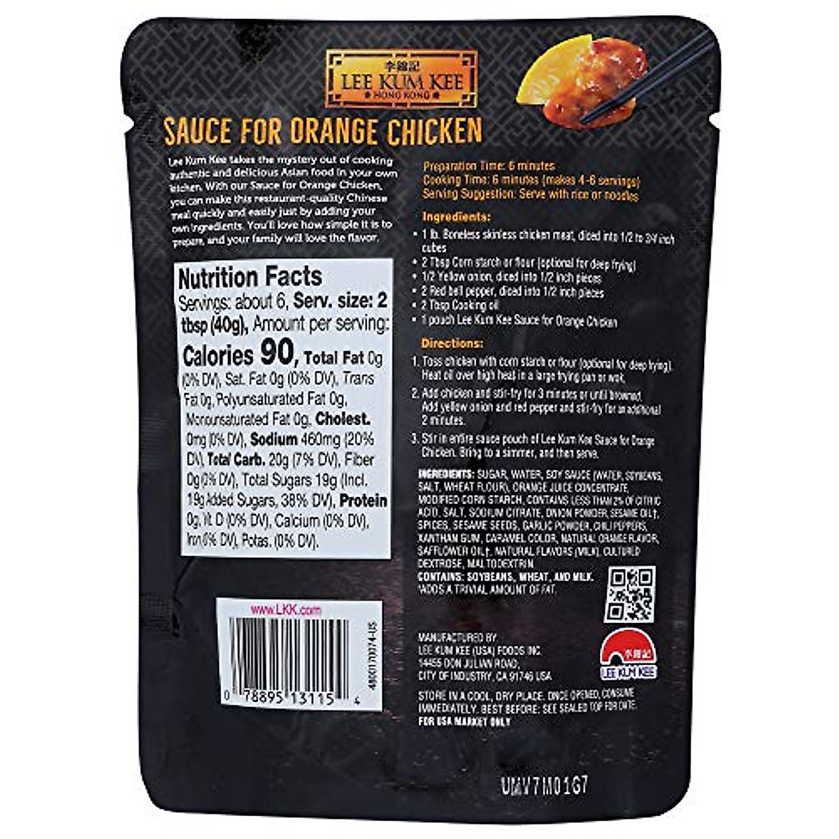 Lee Kum Kee Panda Brand Sauce for Orange Chicken,0g Trans Fat, No Artificial Flavors, No High Fructose Corn Syrup, Cholesterol Free, 8 Ounce (Pack of 6)