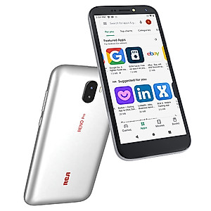 RCA Reno Pro, 5.5" HD+ Display, 32GB, 13MP Camera, Android 10, 4G LTE Unlocked Smartphone (Silver)