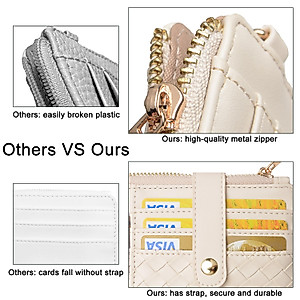 COOLANS Wristlet Bracelet Keychain Pocket Credit Card Holder Purse Tassel Keychain Bangle Key Ring for Women (Silicone Bead Bracelet+Card Purse (Black))