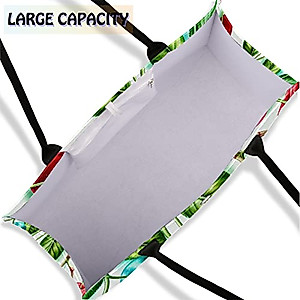 cfpolar Cherry Reusable Grocery Shopping Bag with Hard Bottom, QQQBQQ Large Foldable Multipurpose Heavy Duty Tote with Zipper Pockets, Sustainable, Durable and Eco Friendly, Beach Bag