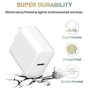 [3 Pack] USB C Wall Charger, iPhone Charger Block 20W PD Power Adapter Compatible with iPhone 14/14 Pro/14 Pro Max/14 Plus/13/12/11, iPad Pro, Google Pixel 7/6/5/4/3, Samsung Galaxy S22 S21 and More