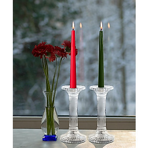 Hyoola Christmas Candles - Green and Red Taper Candles 12 Inch Dripless, 12 Pack Unscented Holiday Candles - European Made