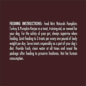 Zukes Mini Naturals Dog Training Treats for Dogs, Pet Treats Made with Real Turkey and Pumpkin, 5 oz. Resealable Pouch - 5 oz. Bag