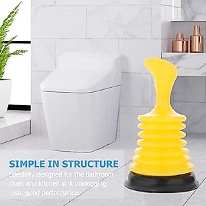 VILLCASE Mini Sink Plunger with Ergonomic Handle, Kitchen Drain Plunger, 4.2 x 4.2 x 7, Suction Power to Unclog Slow Sinks, Drains, Tubs, Showers, Yellow 2- pack