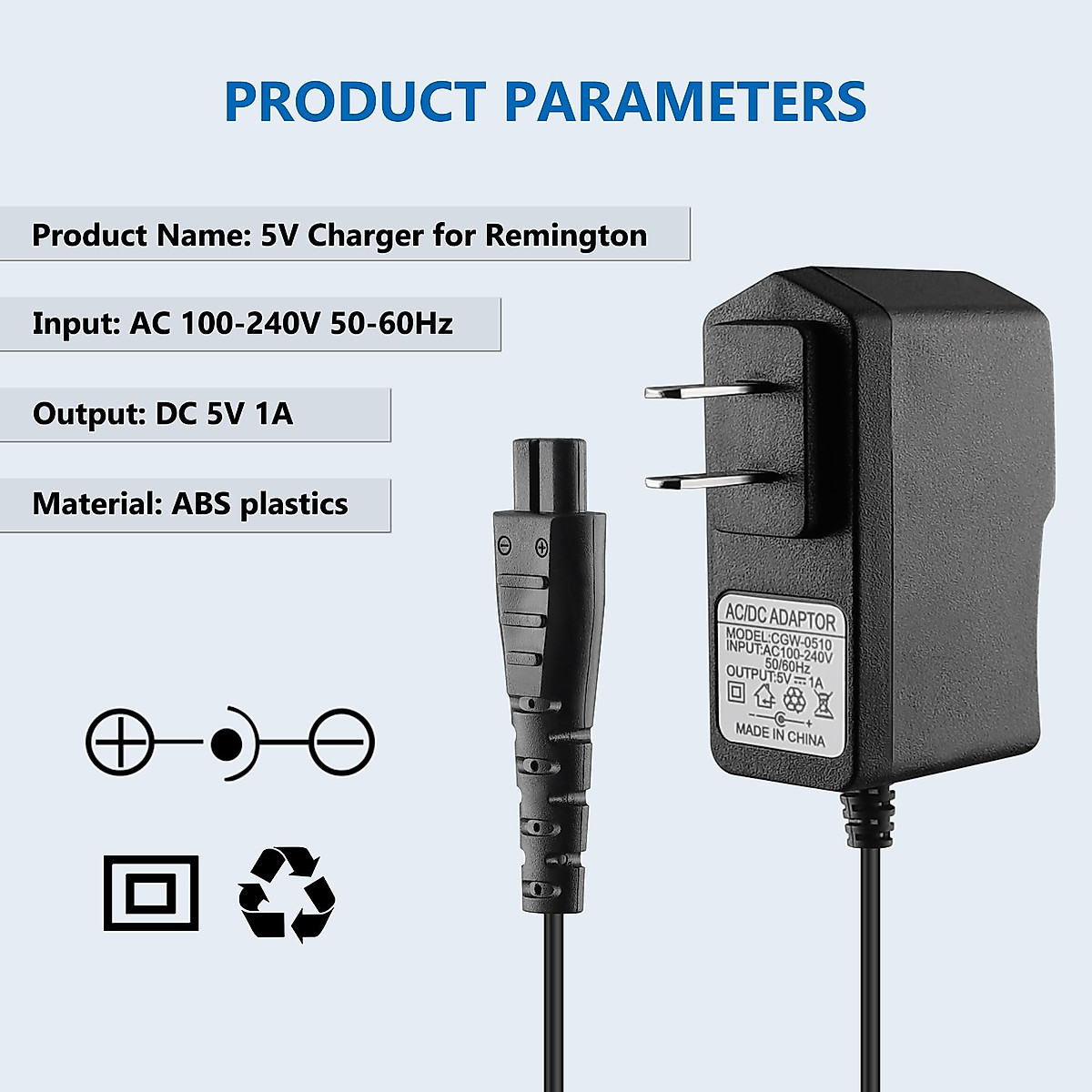 FNKTQL 5V for Remington Charger, Replacement Charger for Remington HC5870 HC4250 PF7500 PF7600 PG6250 PG6255 PG6170 PG6171 XR7000 XF8550 XF8700 Electric Razor Power Cord with Cleaning Brush