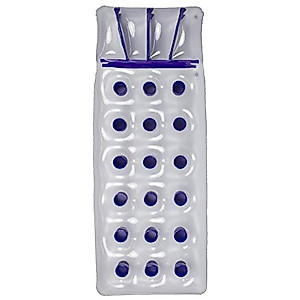 Poolmaster 83356 French Pocket Swimming Pool Mattress, Pink, Blue or Yellow