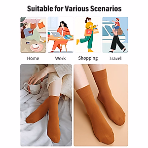 FGZ Womens Thin Cotton Socks, Casual Soft Cotton Socks Women Above Ankle Crew Socks 5 Pairs (5-9, Multicolored)