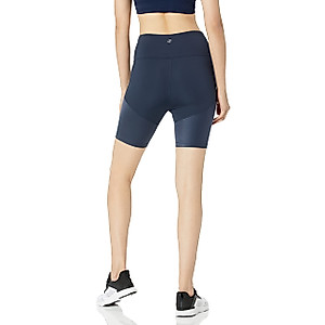 Spalding Women's Colorblock Shine Bike Short, Navy Blazer, Medium